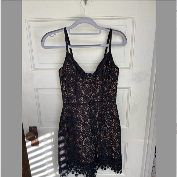 For Love And Lemons | Dresses | For Love Lemons Black Lace Mini Dress ...